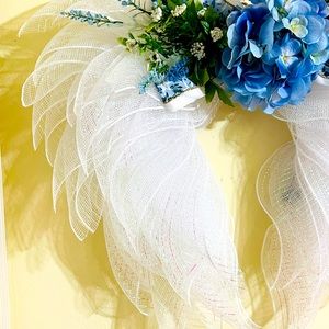 Accents | Gorgeous Handmade Light Bluewhite Wreath Newly Made Fabric ...